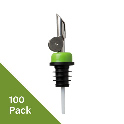 SELF-CLOSING POUR SPOUT - GREEN COLLAR - Olive Oil Pour Spouts